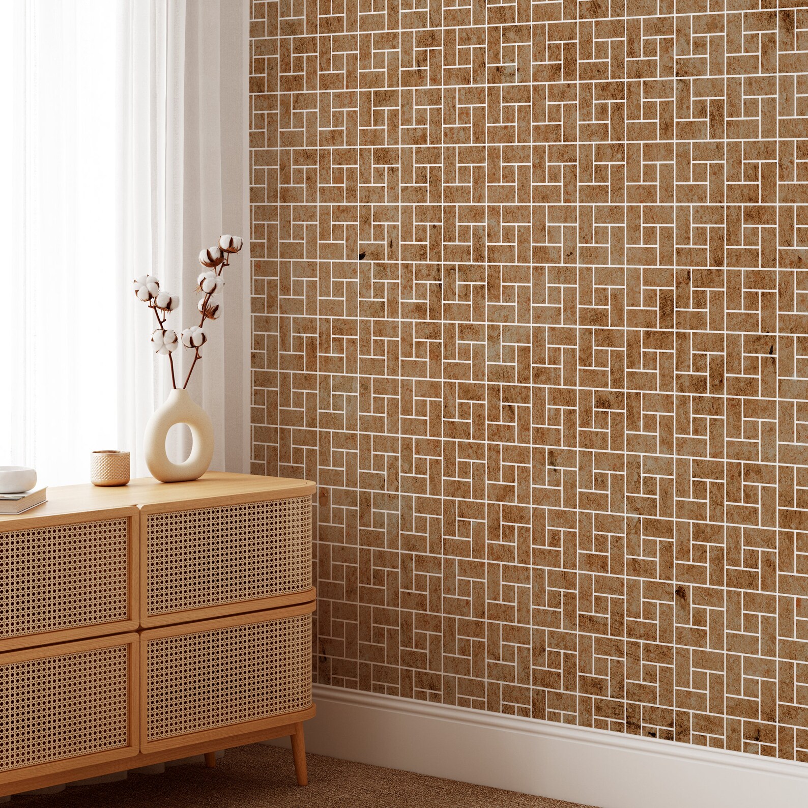 Spanish Bond Brick Pattern Wall Stencil - Brick Stencil, Pattern ...