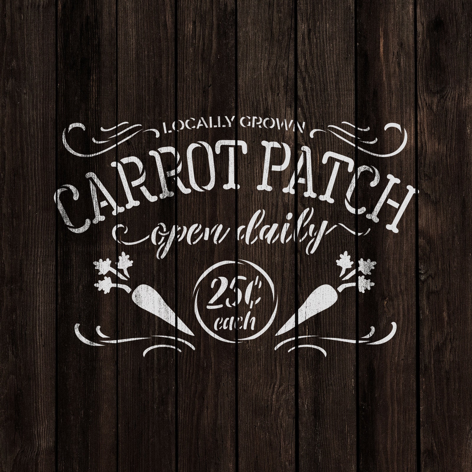 Locally Grown Carrots Farm Sign Stencil - Farm Stencil, Carrots Stencil ...