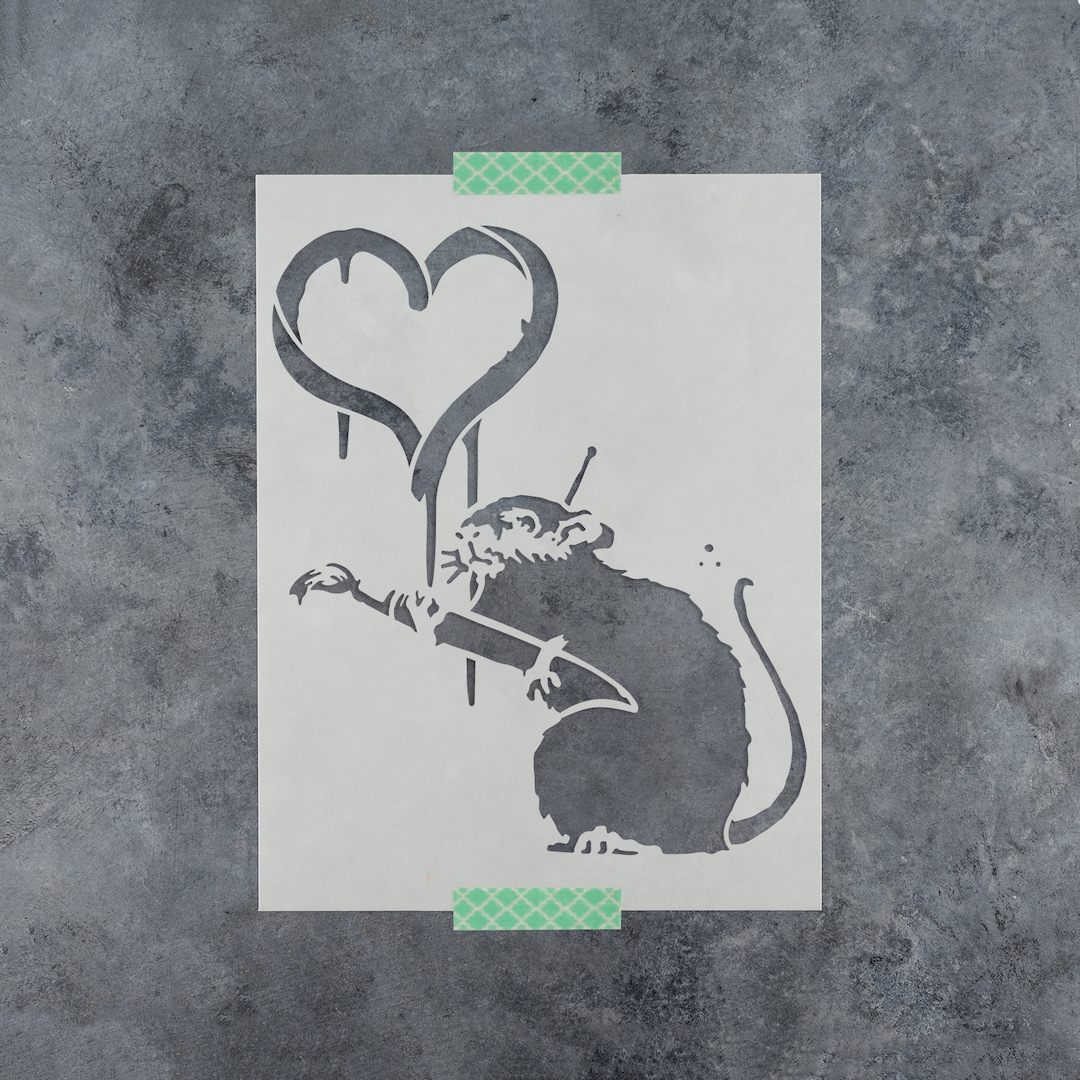 Banksy Love Rat Stencil - Banksy Stencil, Banksy, Banksy Art Stencil ...