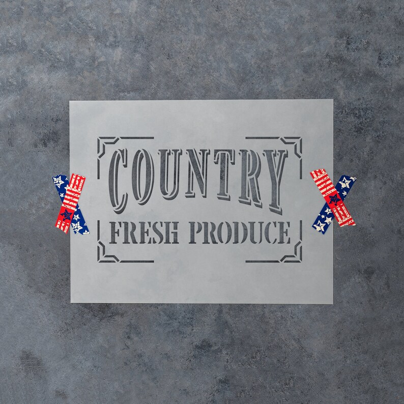 Country Fresh Produce Stencil - Country Stencil, Rustic Stencil ...
