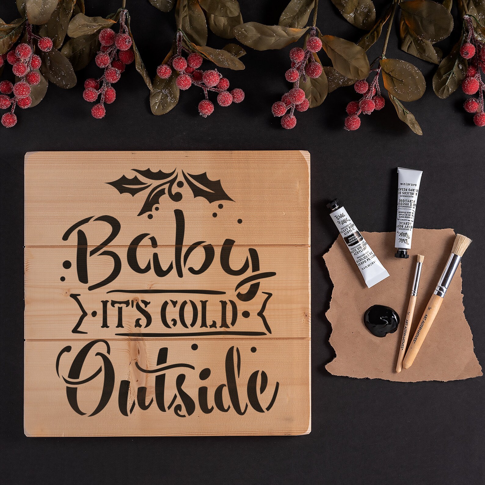 Baby It's Cold Outside Stencil Winter Stencil Holiday - Etsy