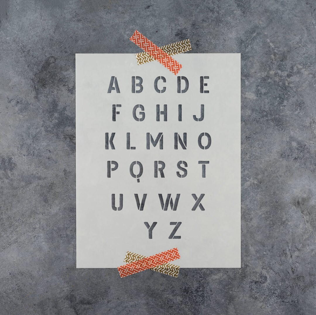 Letter Stencils Gasoline Font - Reusable Uppercase Alphabet Stencil in ...