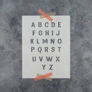 Letter Stencils Gasoline Font - Reusable Uppercase Alphabet Stencil in ...