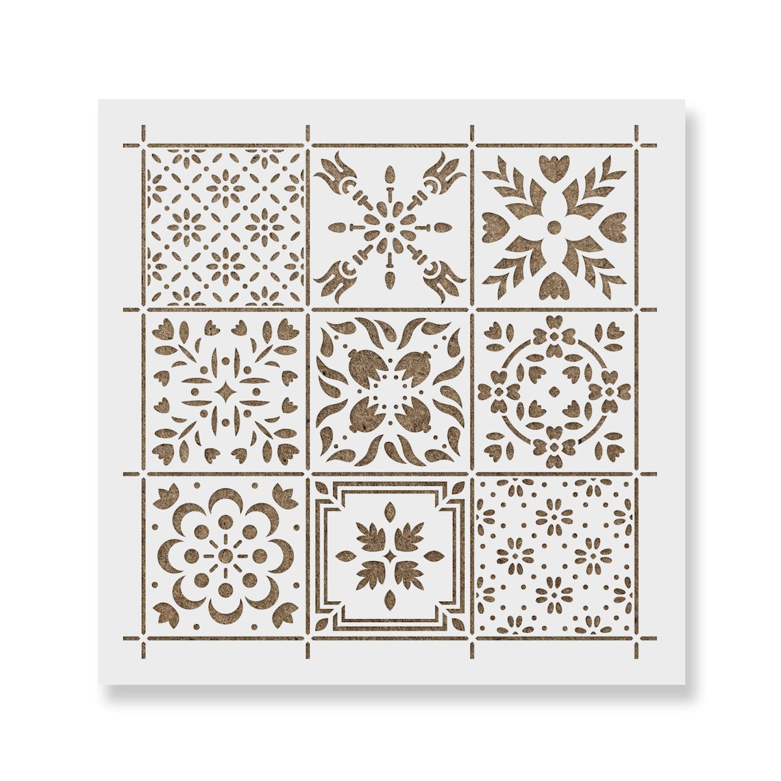 Scandinavian Mosaic Tile Stencil for Floor, Furniture, Bathroom, and ...