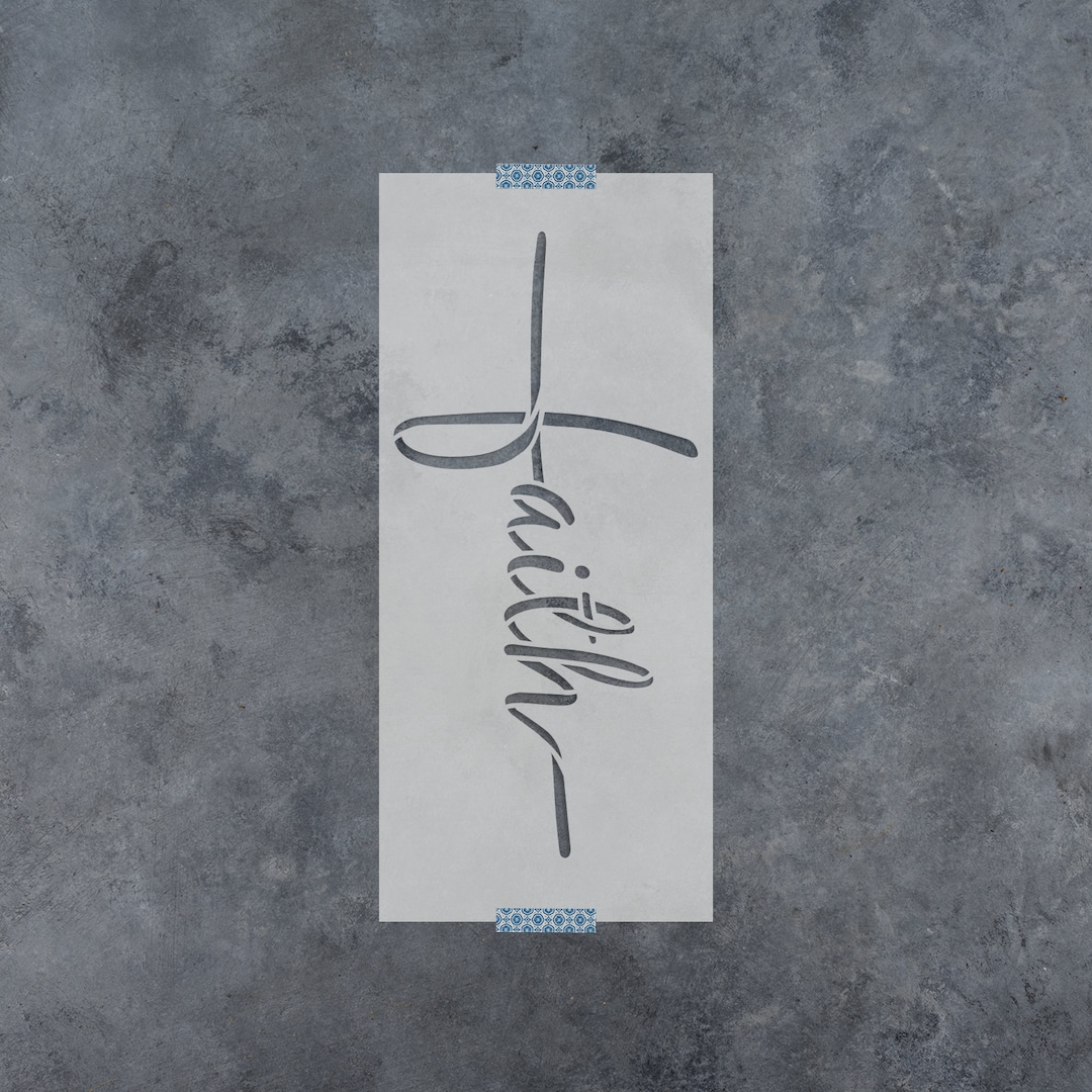 Faith Cross Stencil - Cross Stencil, Faith Stencil, Word Stencils ...