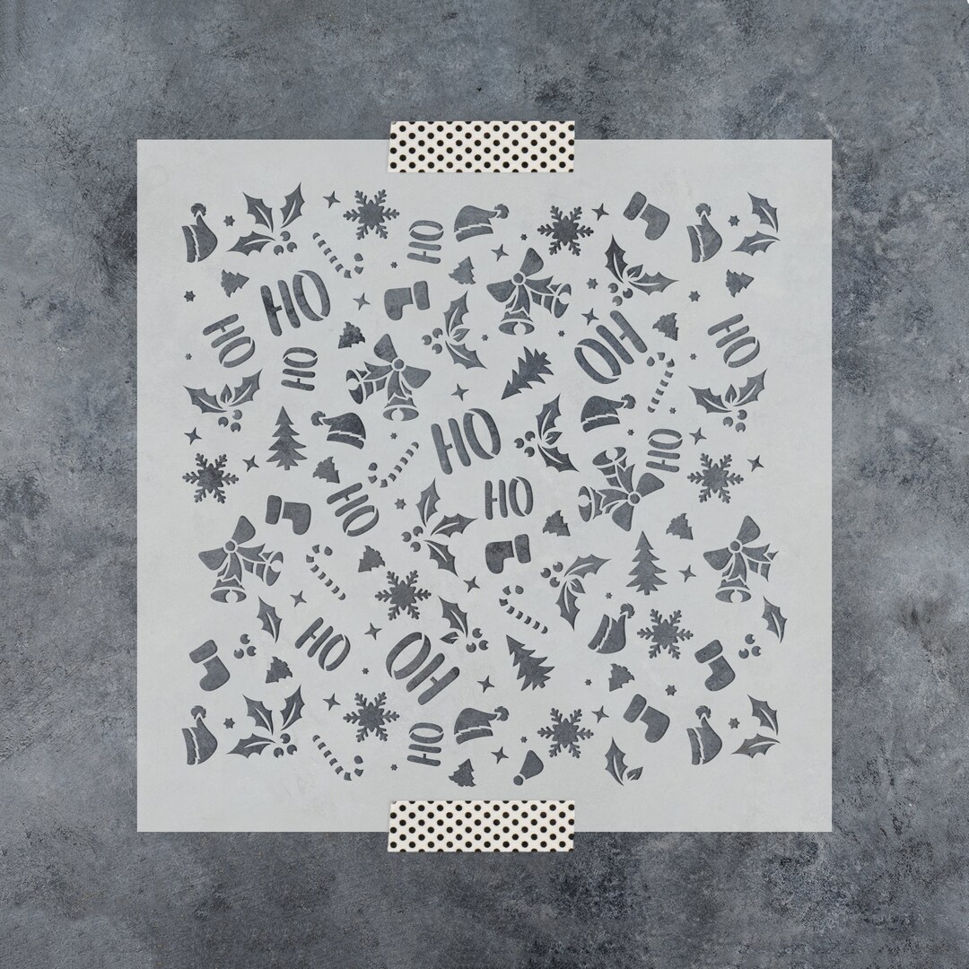 Holly Jolly Christmas Craft Stencil - Christmas Stencils, Crafts ...