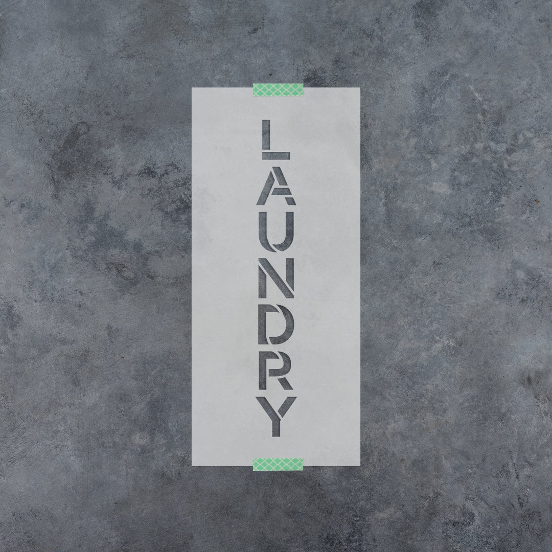 Vertical Sign Laundry Stencil - Laundry Stencil, Laundry Sign, Laundry ...
