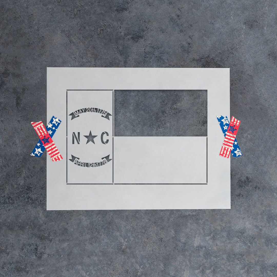 North Carolina State Flag Stencil for Crafts, NC Reusable Spray Paint ...