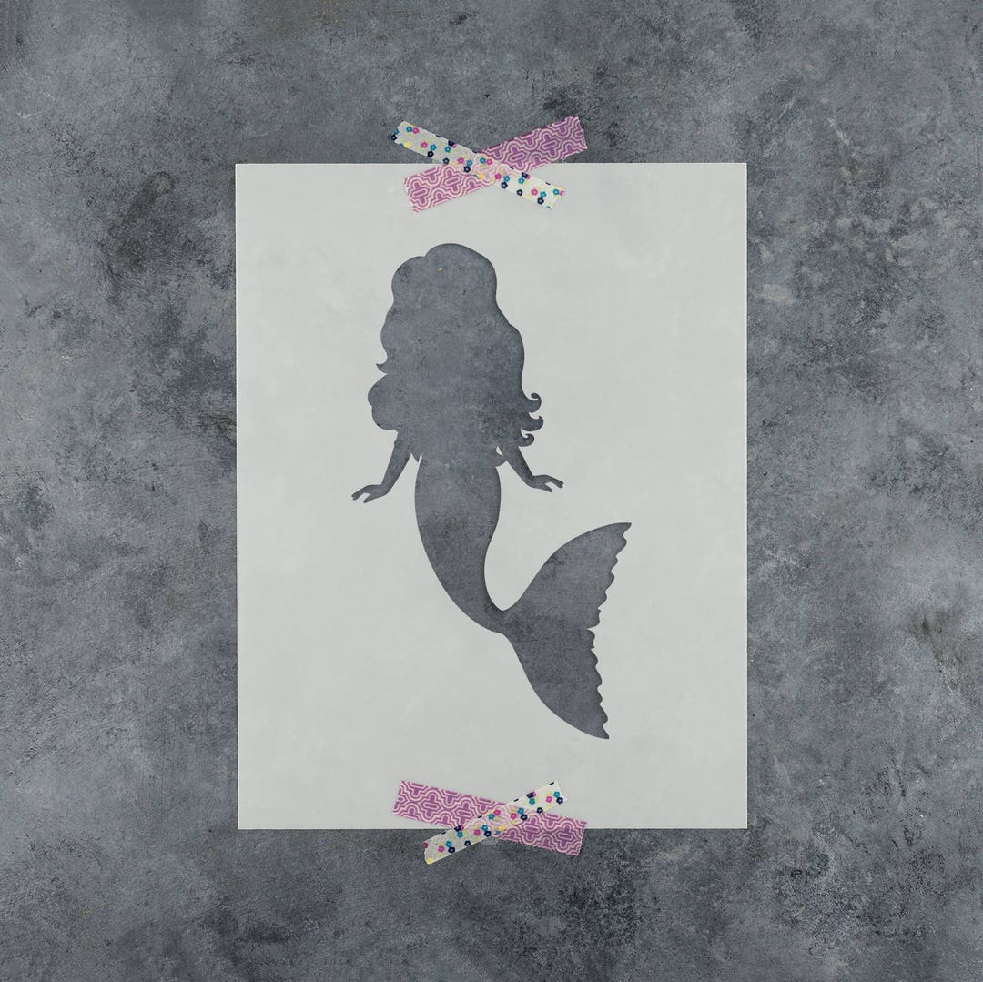 Mermaid Stencil - Simple Mermaid Stencil, Large Mermaid Stencils ...
