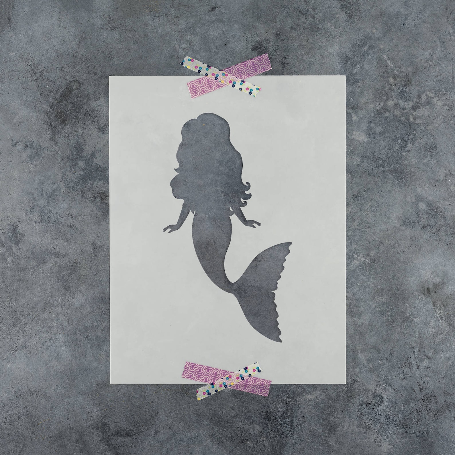Mermaid Stencil - Simple Mermaid Stencil, Large Mermaid Stencils ...