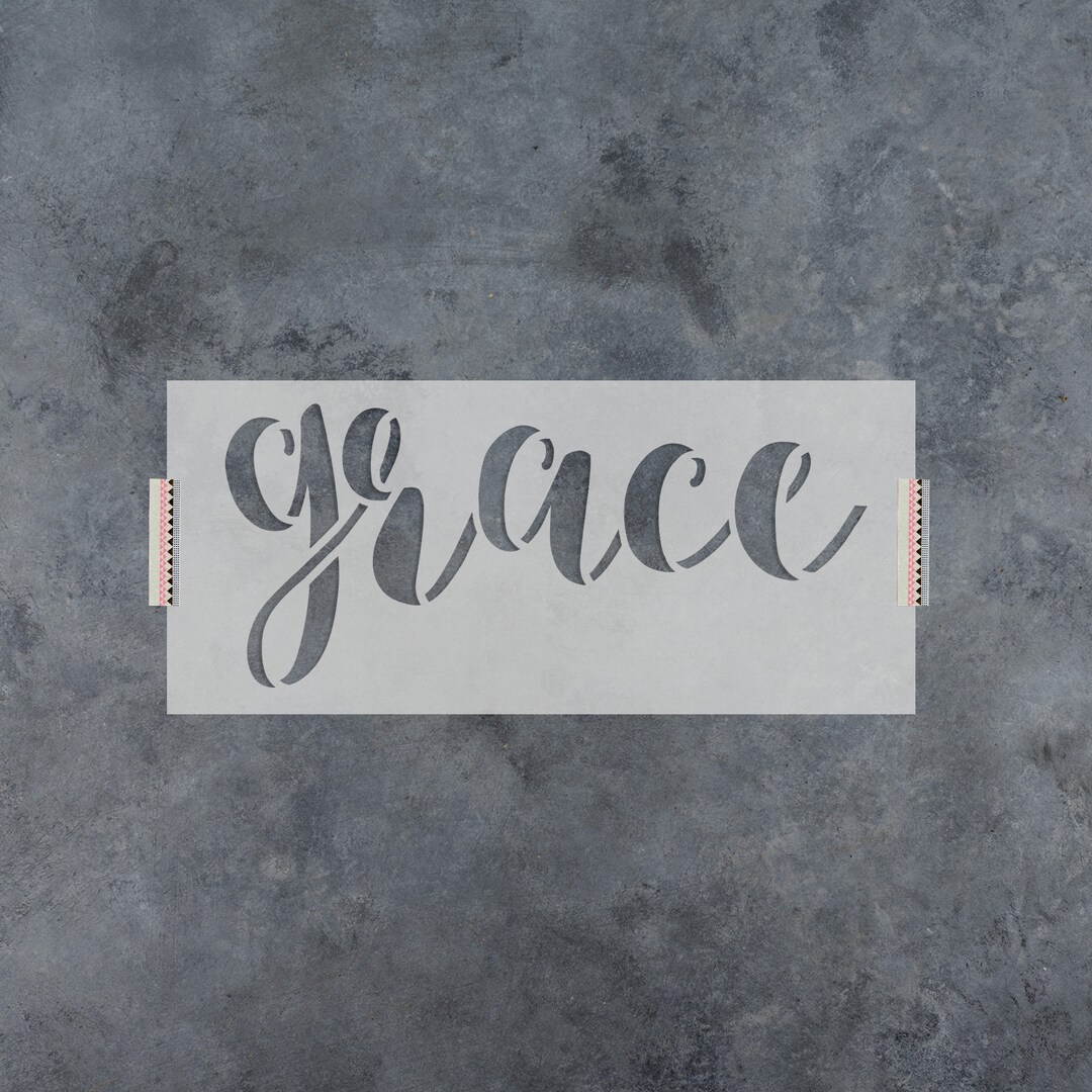 Grace Stencil - Grace Stencil, Word Stencil, Grace Stencils, Grace ...