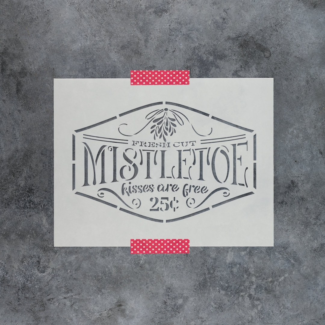 Fresh Cut Mistletoe Stencil for Christmas Crafts, Reusable Holiday ...