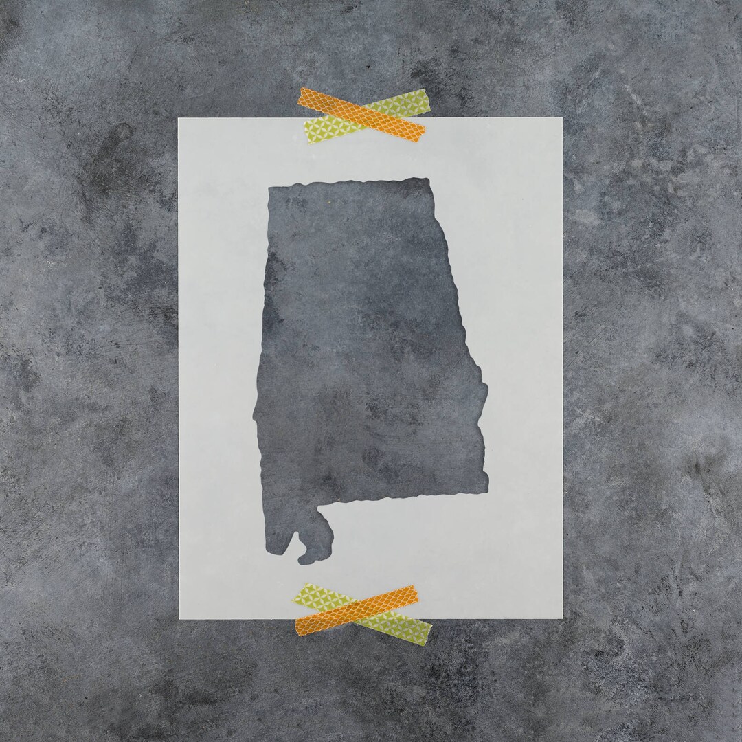 Alabama State Stencil - Alabama Stencil, Reusable Alabama Stencils ...