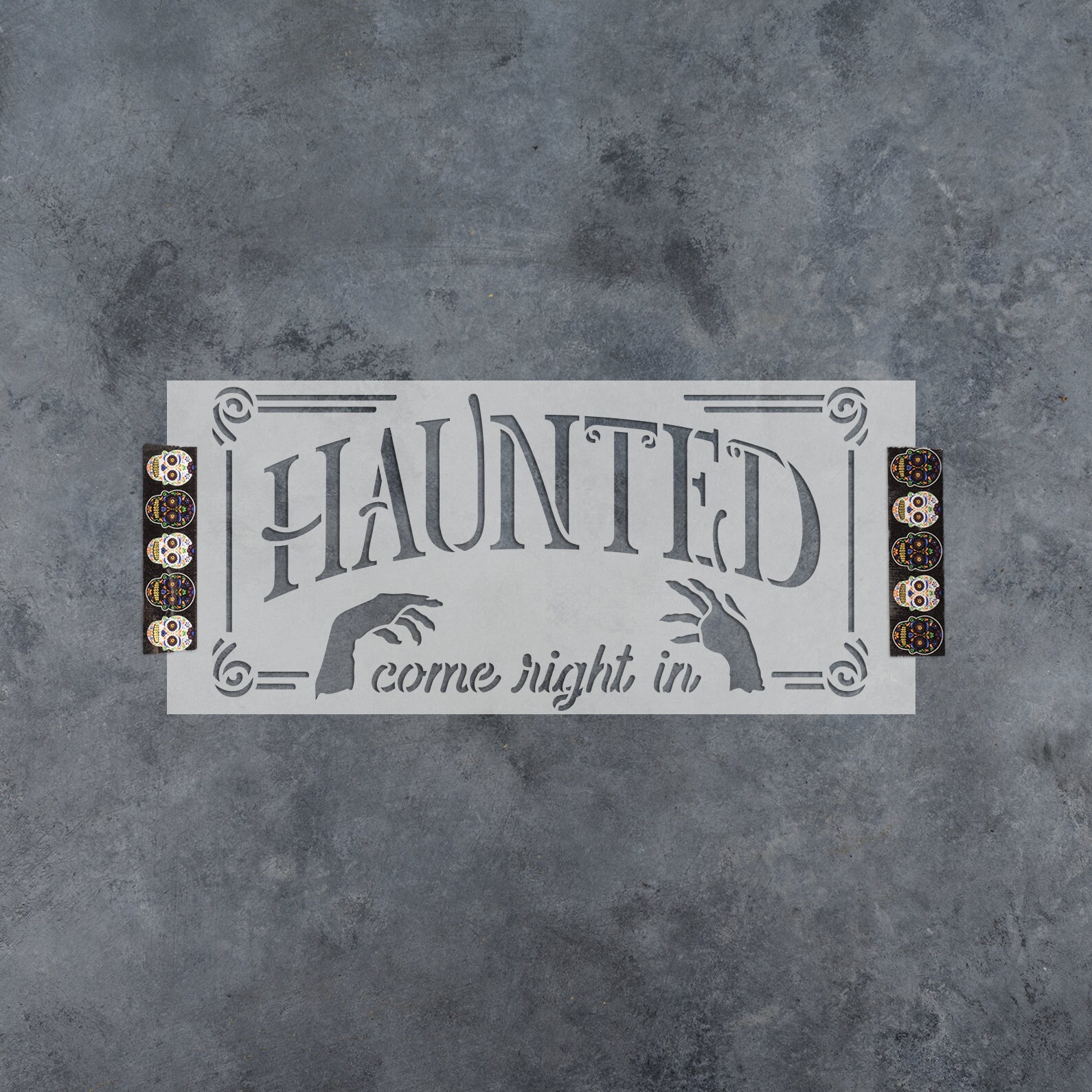 Haunted Stencil Haunted Sign Stencils for Painting Haunted - Etsy