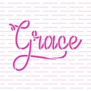 Grace Script Stencil - Reusable Word Stencils for Wood Signs of Grace ...