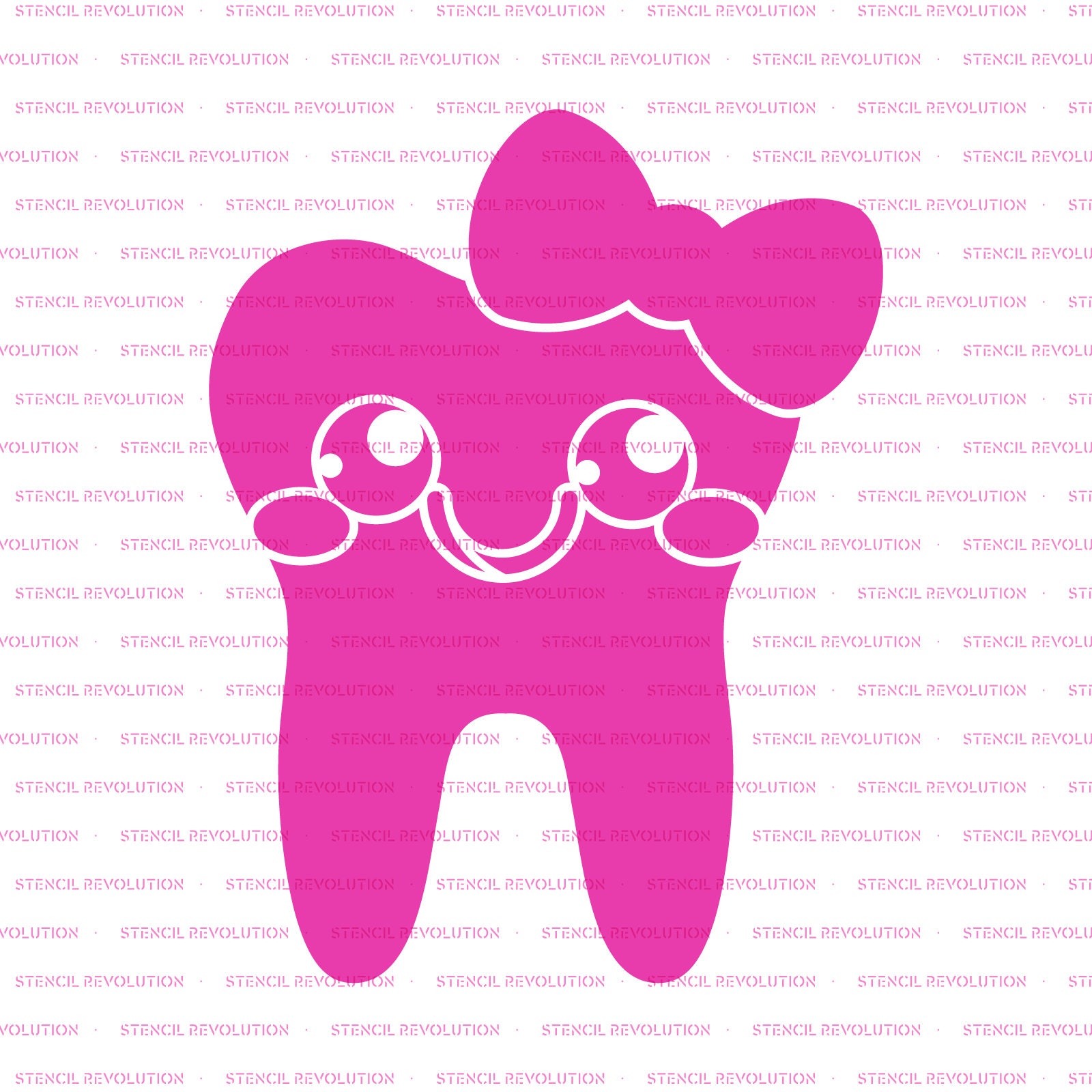 Tooth With Bow Stencil for Painting, Reusable Stencils for DIY Home ...