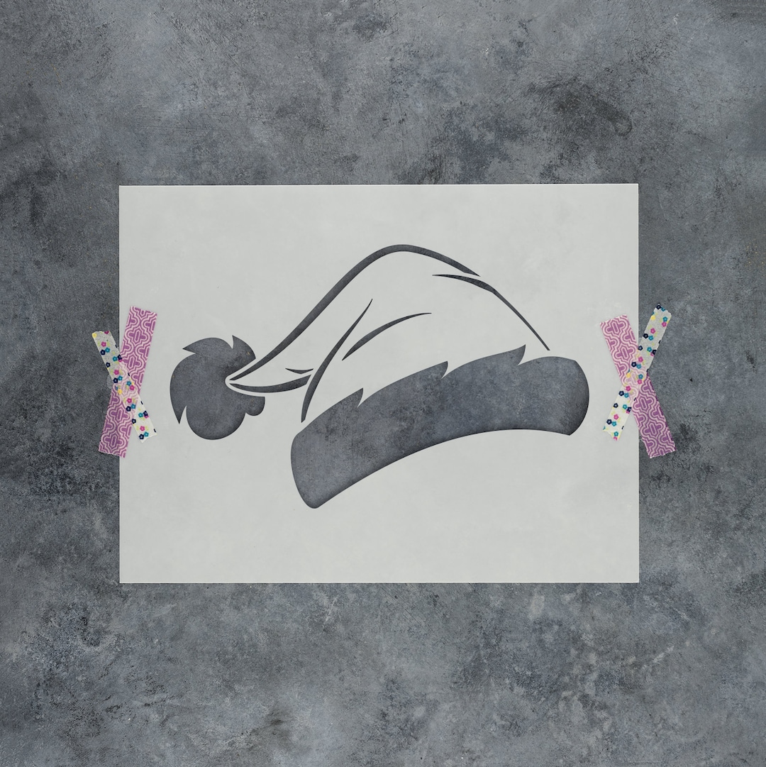 Santa Hat Stencil - Large Santa Hat Stencil, Santa Hat, Reusable Santa Hat Stencils, Stencil ...