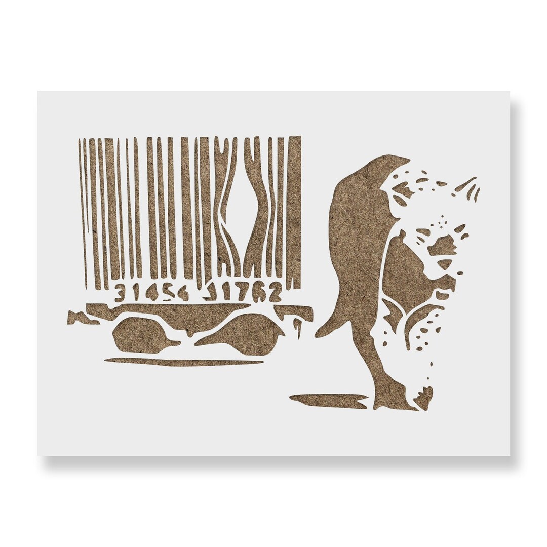 Barcode Tiger Banksy Stencil Graffiti Art Wall Décor Street Artist ...