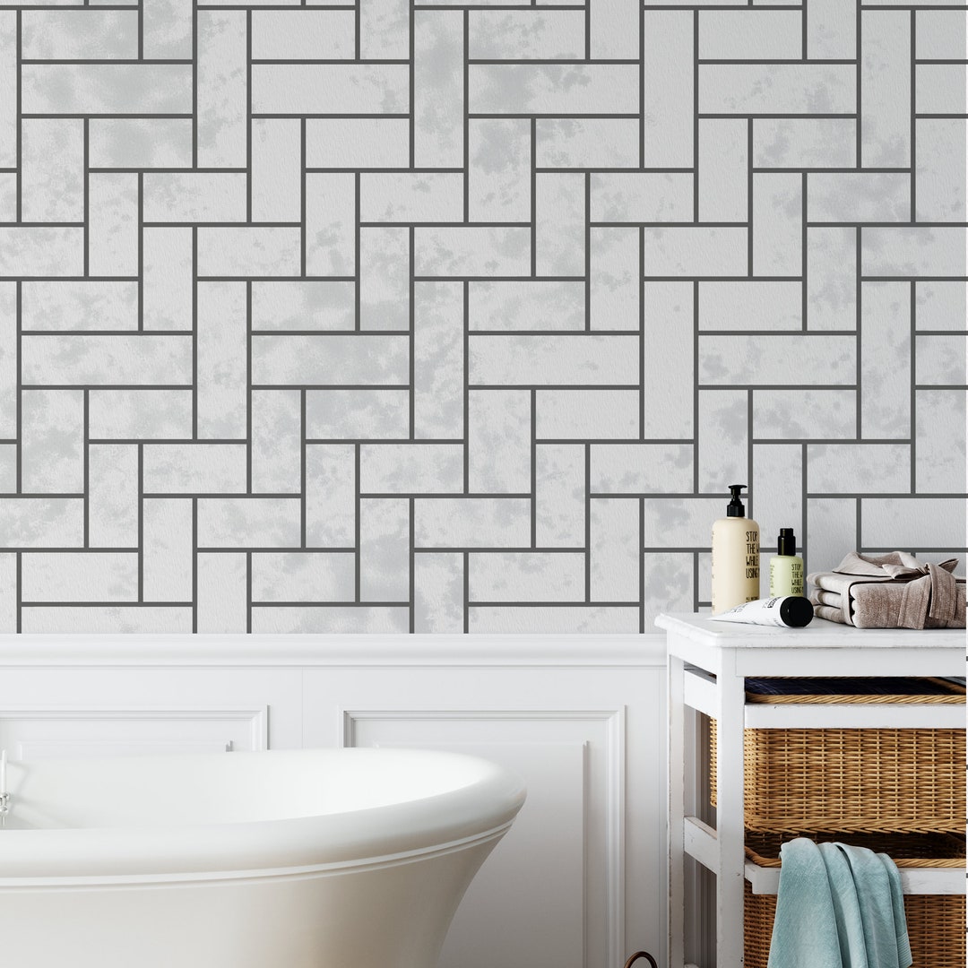 Herringbone Tile Pattern Wall Stencil - Herringbone Stencil, Tile ...
