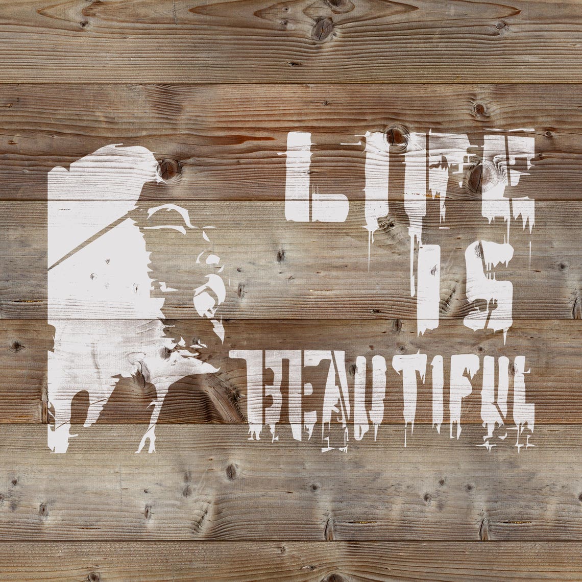 Life is Beautiful Banksy Stencil Reusable Graffiti Street Art Stencils ...