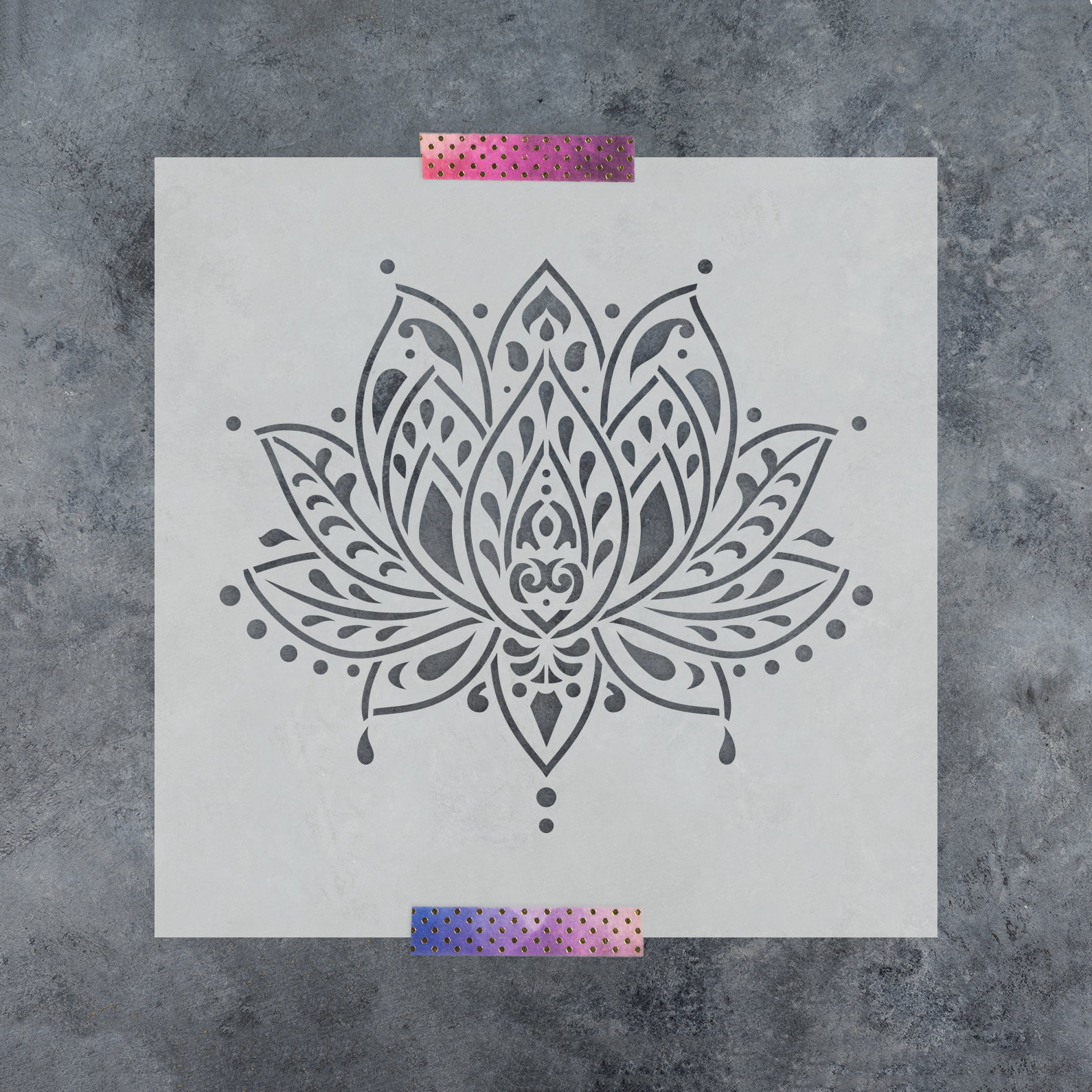 Sacred Lotus Flower Stencil - Lotus Stencil, Flower Stencil, Stencils ...