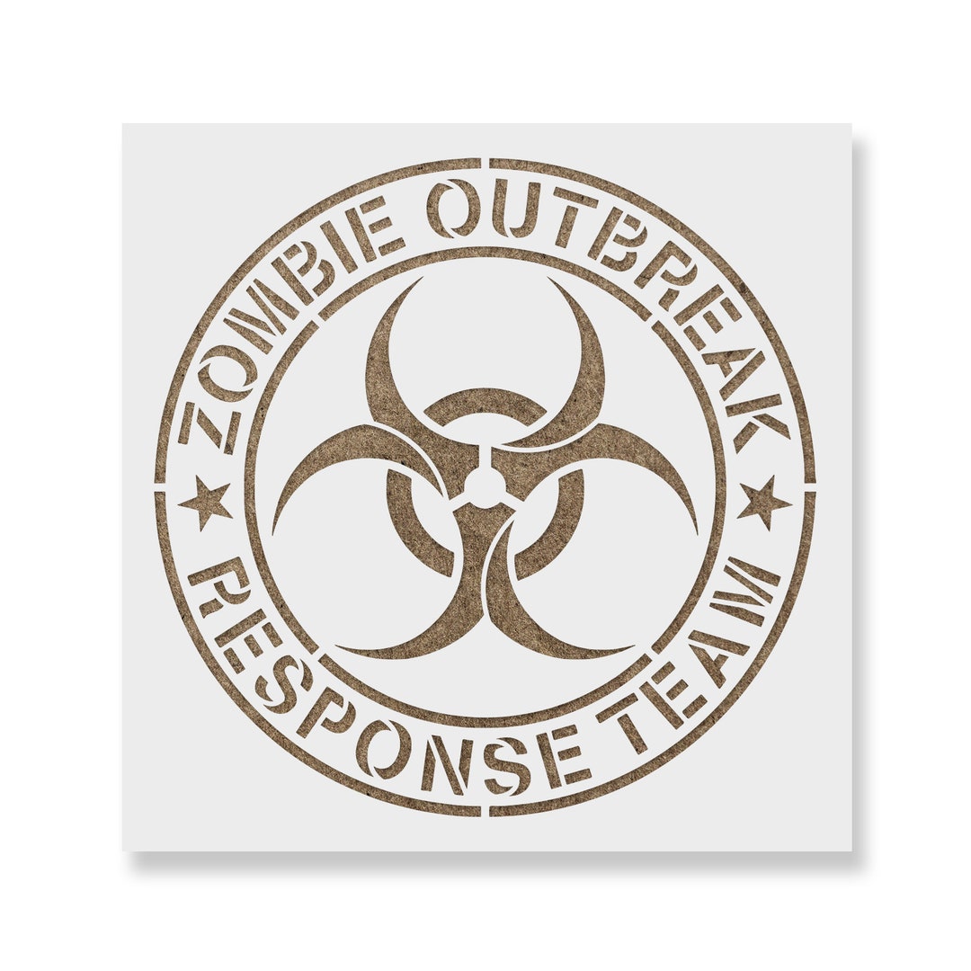 Zombie Outbreak Stencil - Zombie Stencil, Outbreak Stencil, Halloween ...