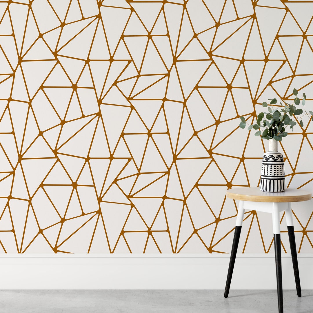 Shattered Geometric Pattern Wall Stencil for DIY Painting, Reusable ...