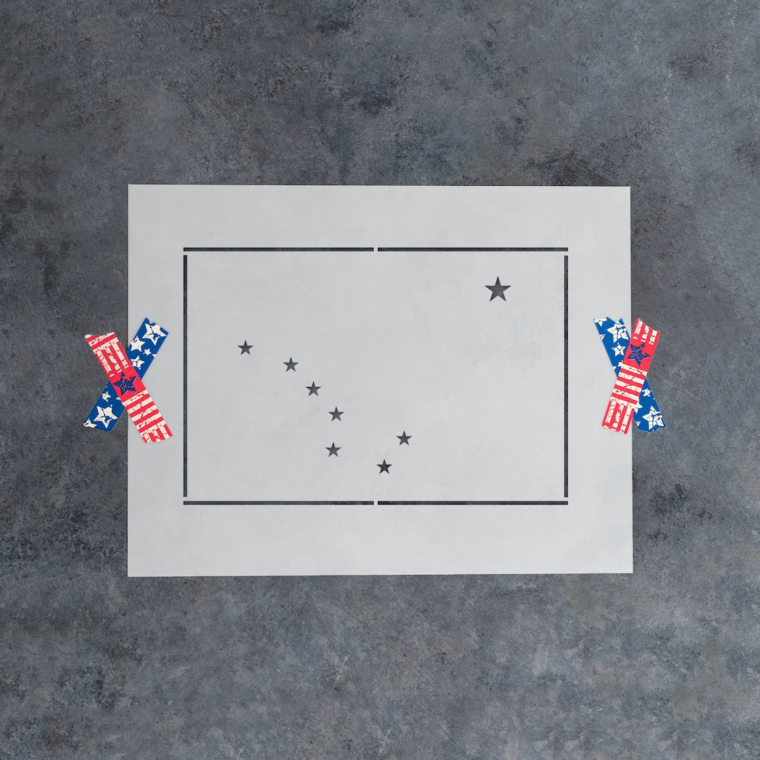 Alaska State Flag Stencil - Alaska Stencil, Flag Stencil, Alaska ...
