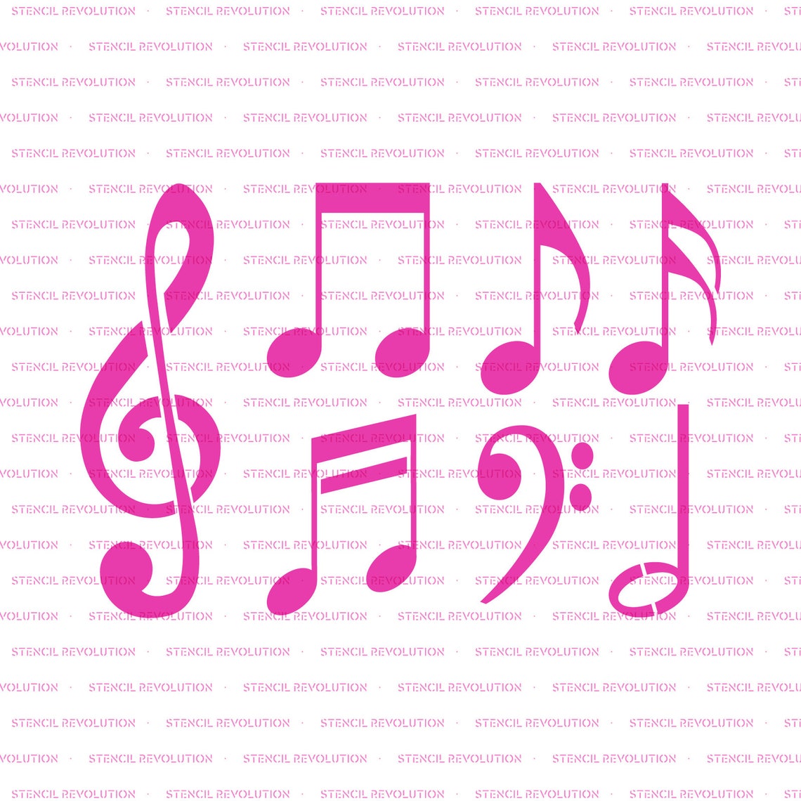 Music Notes Stencil - Large Music Note Stencil, Music Stencils, Music ...