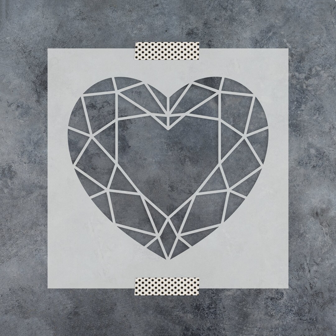 Geometric Heart Stencil Template for DIY Crafts, Sacred Geometry Design ...