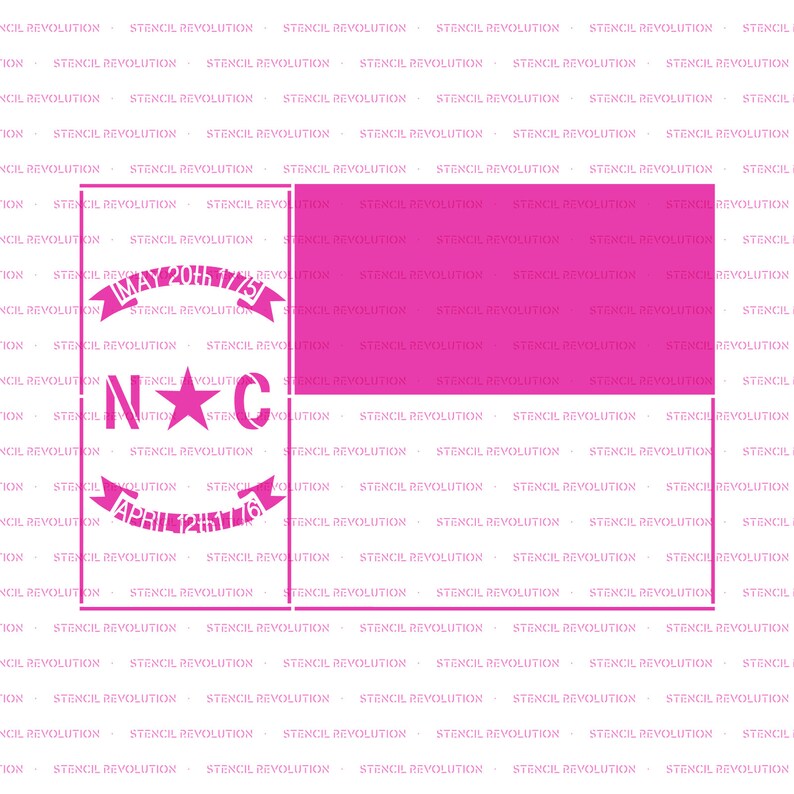 North Carolina State Flag Stencil for Crafts, NC Reusable Spray Paint ...