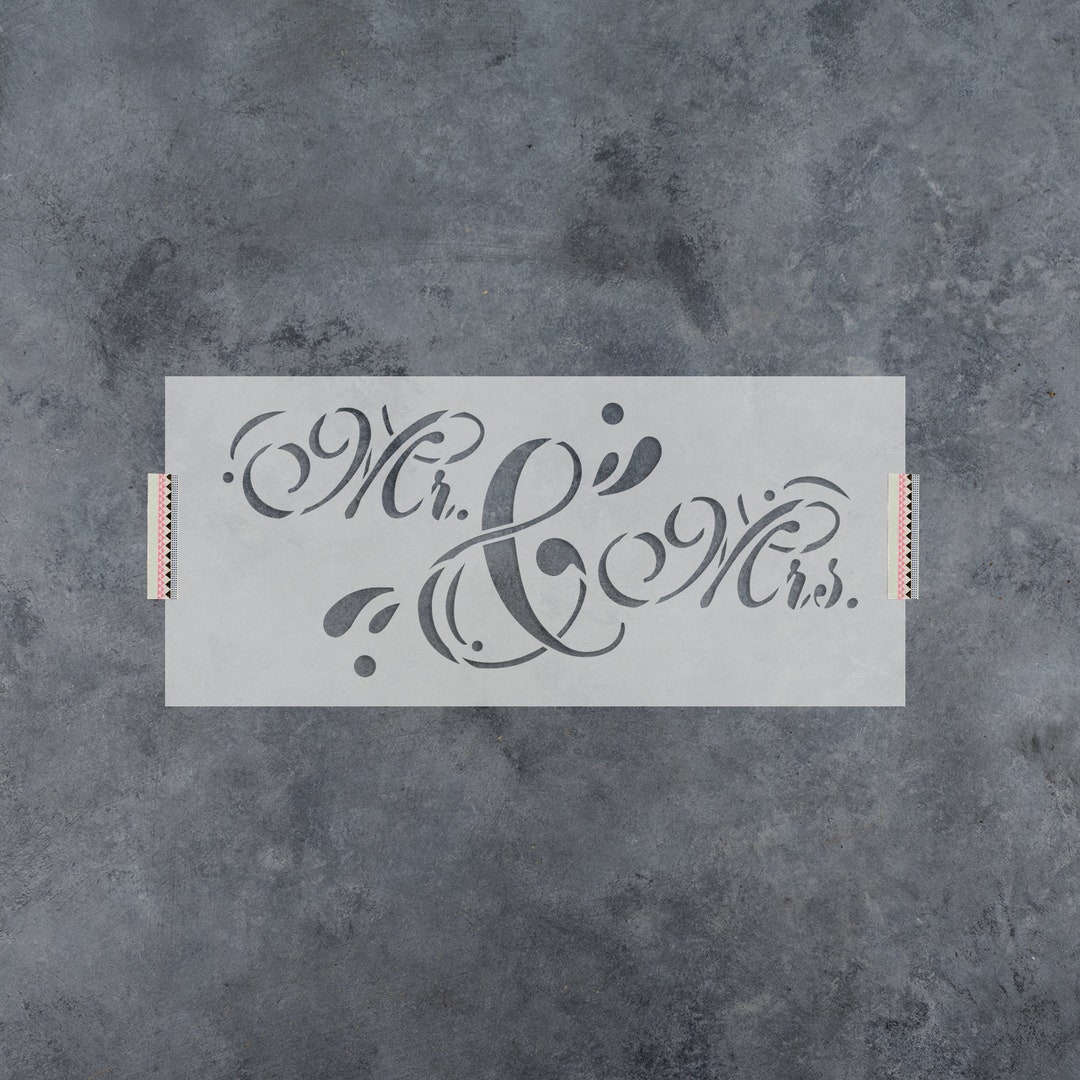 Mr and Mrs Stencil Reusable Wedding Sign Template for Bride Groom ...
