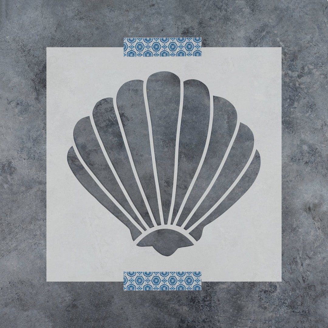 Mermaid Shell Stencil - Mermaid Stencils for Painting, Mermaid Stencil ...