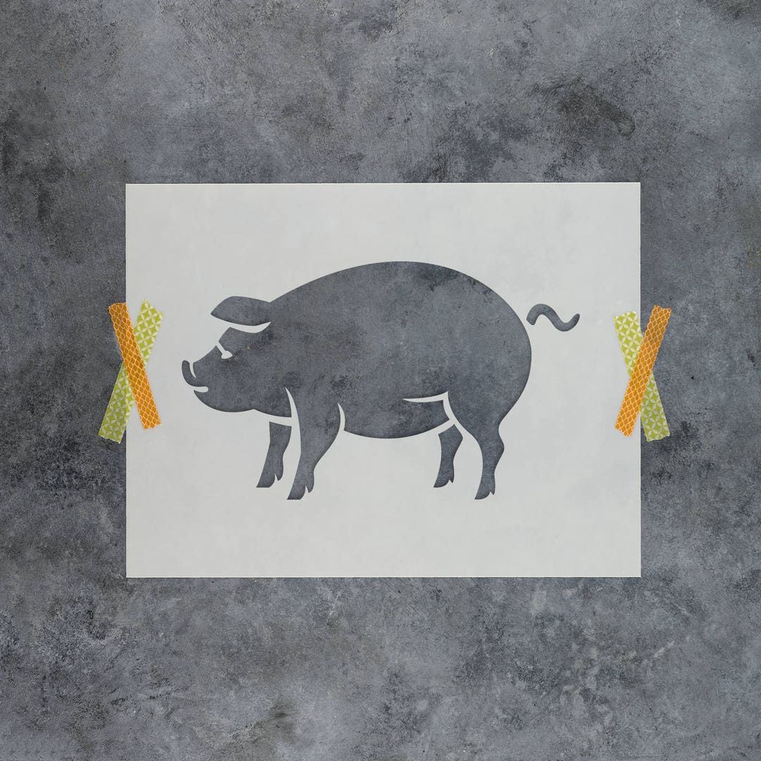 Pig Stencil - Large Pig Stencil, Simple Pig Stencils, Pig DIY Stencils ...