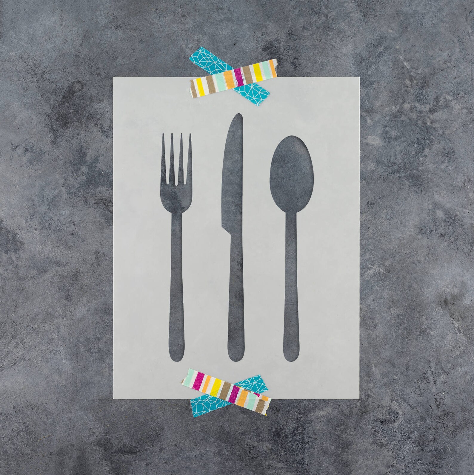 Knife Fork Spoon Stencil Reusable DIY Craft Stencils of a - Etsy
