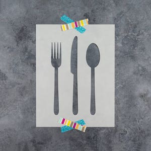 Knife Fork Spoon Stencil - Reusable DIY Craft Stencils of a Knife ...