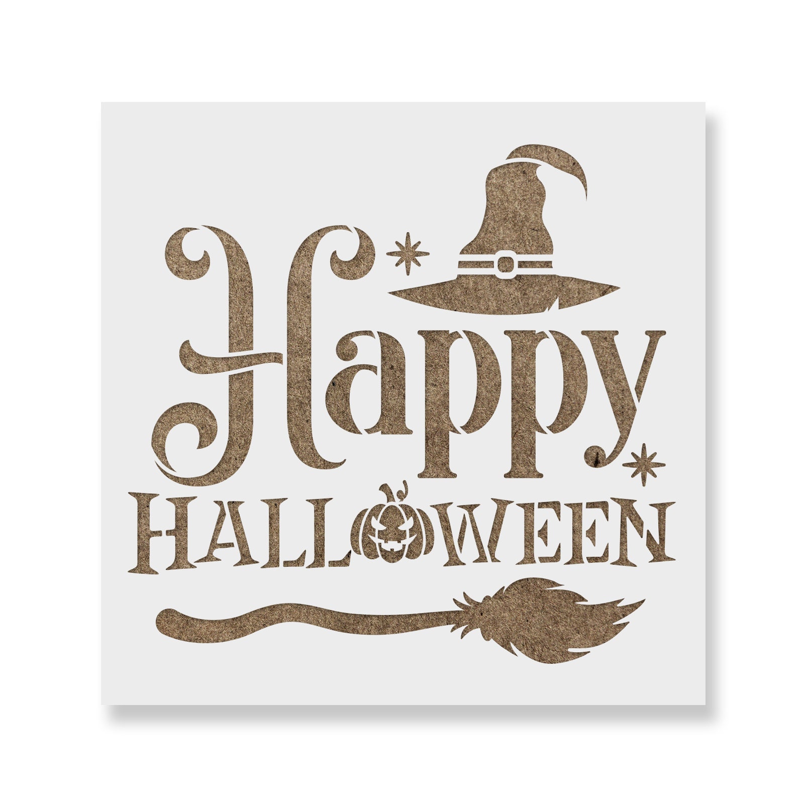 Happy Halloween Witch Hat Stencil - Reusable Stencils for Painting ...