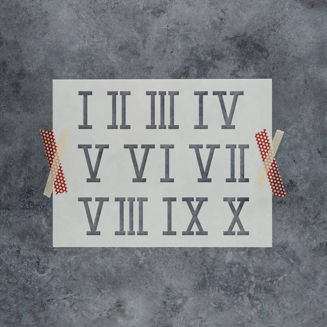 Roman Numerals Stencil - Number Stencil, Roman Numerals, Numeral ...