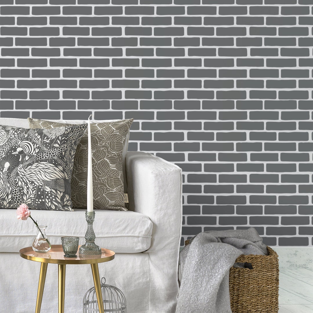Brick Stencil - Brick Stencils, Wall Stencil, Large Wall Stencil, Brick ...