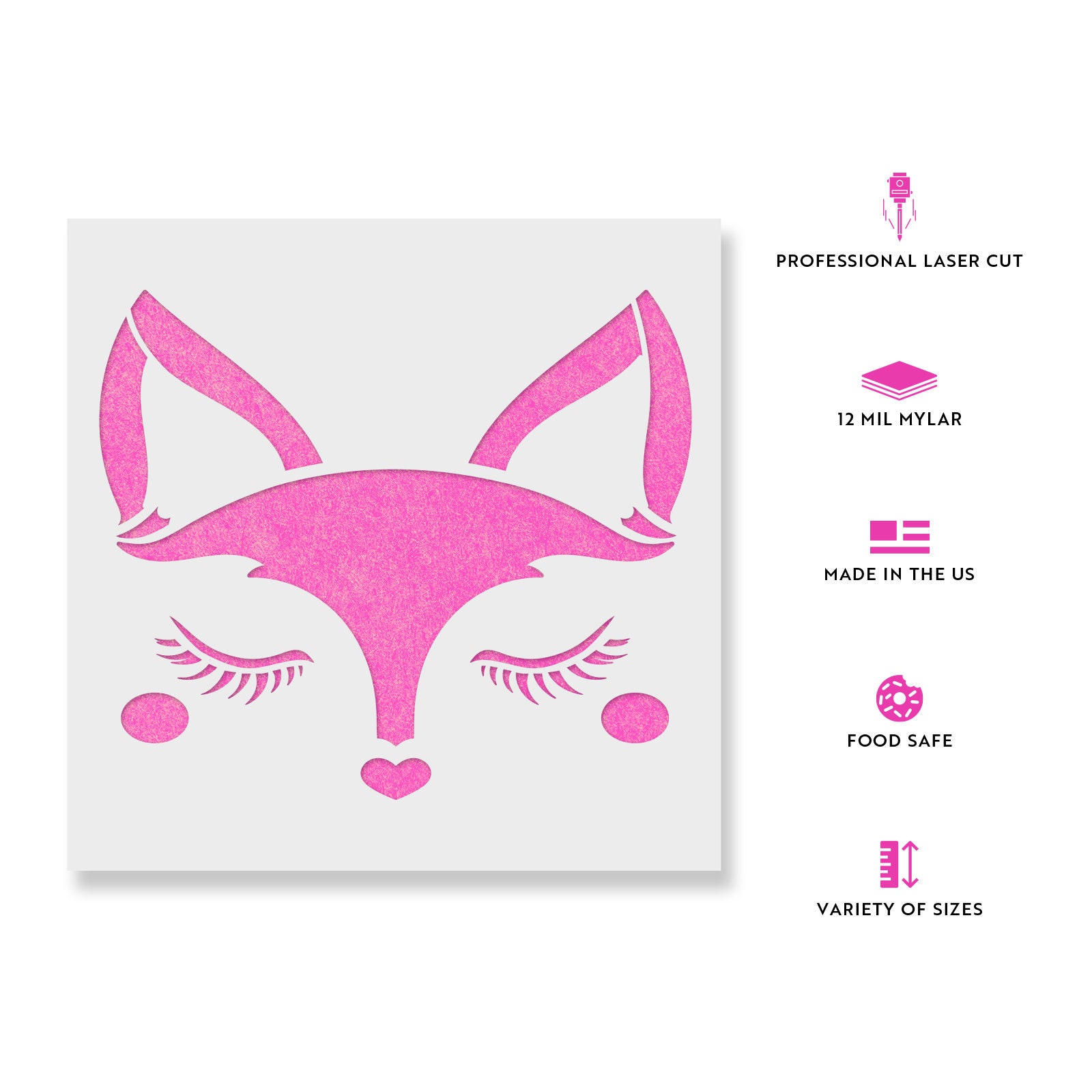 Fox Face Stencil Reusable Stencils for Painting Create DIY | Etsy