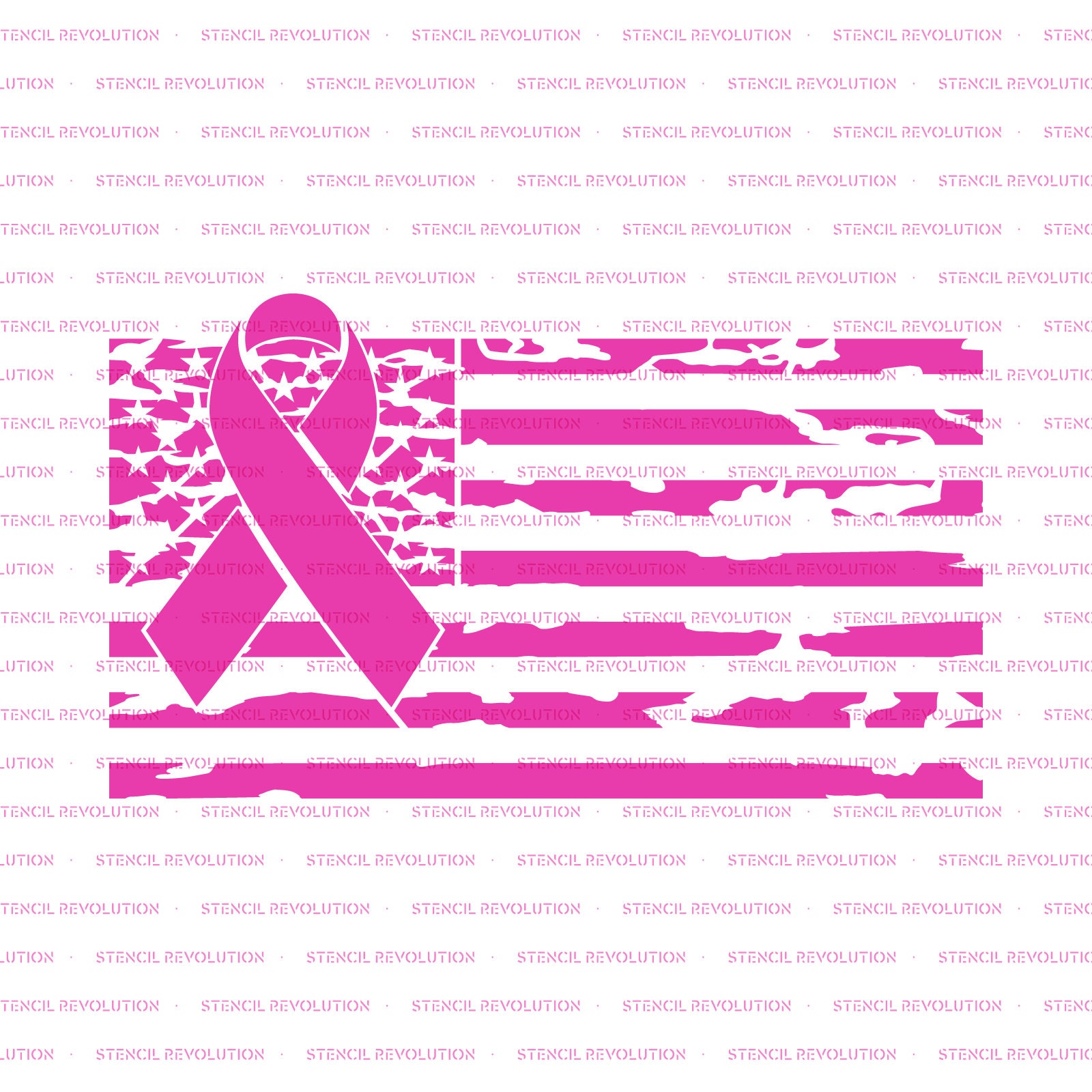 American Flag Cancer Ribbon Stencil Reusable Stencils for | Etsy