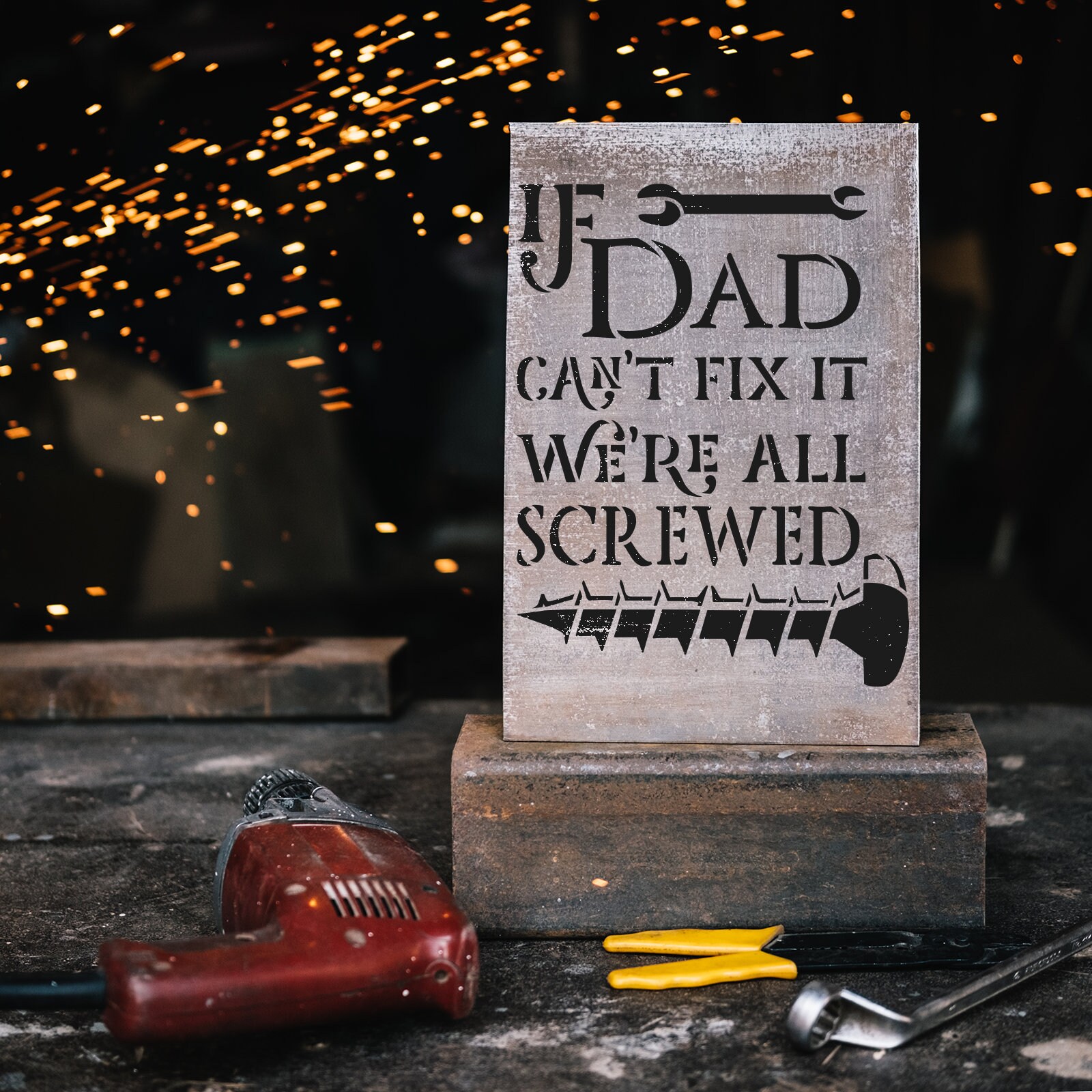 If Dad Can't Fix It Garage Sign Stencil Durable & | Etsy
