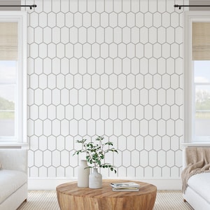 Elongated Hexagon Pattern Wall Stencil - DIY Wallpaper Alternative ...