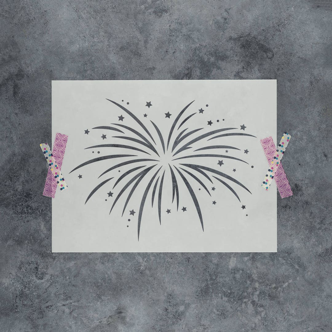 Fireworks Stencil Reusable Firework Stencils, Stencil of Fireworks ...