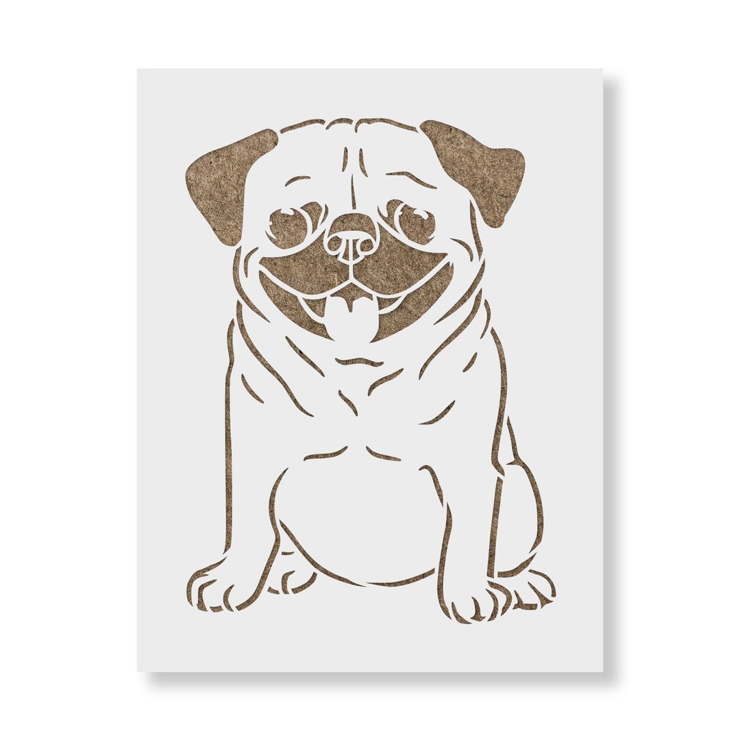 Happy Pug Stencil - Reusable Stencils for Painting - Create DIY Happy Pug Home Decor - Etsy