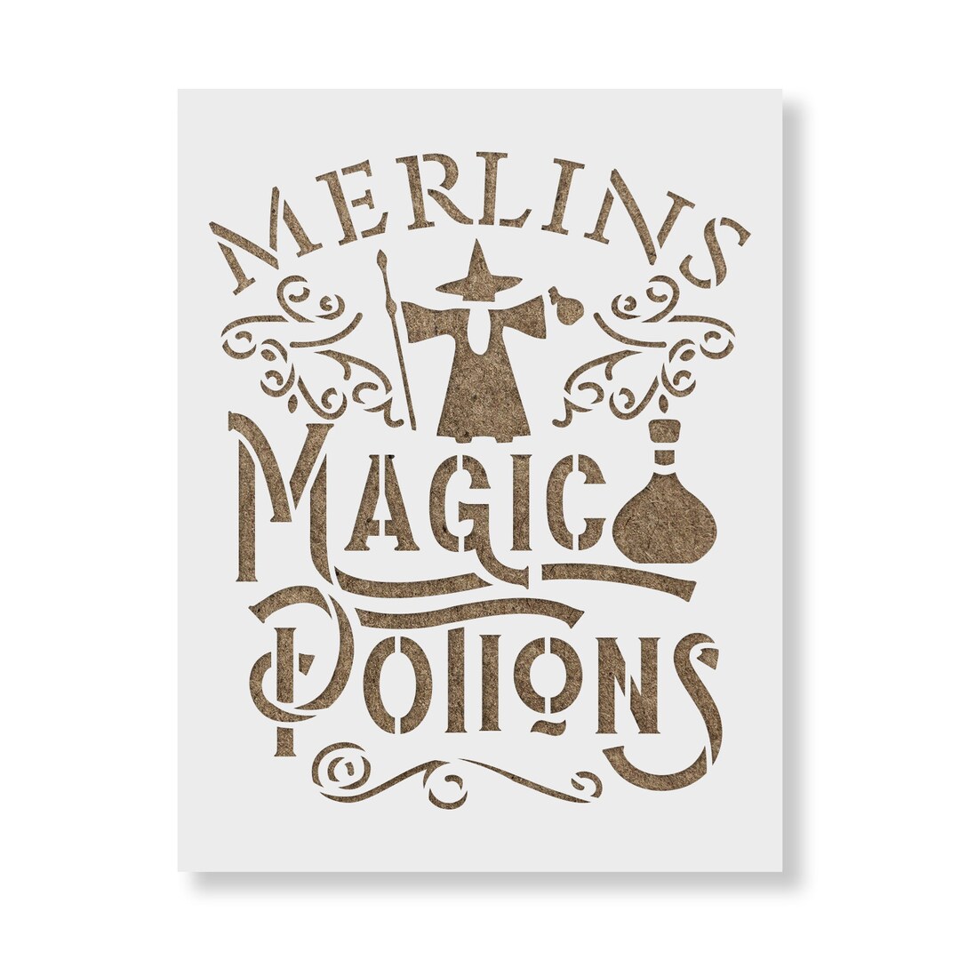 Merlins Magic Shop Stencil - Reusable Stencils for Painting - Mylar ...