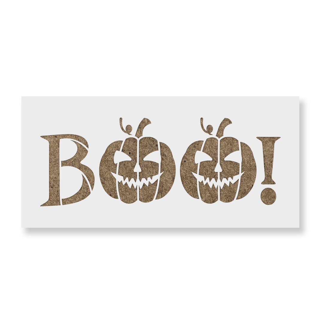 Boo Pumpkin Stencil - Reusable Stencils for Painting - Mylar Stencil ...
