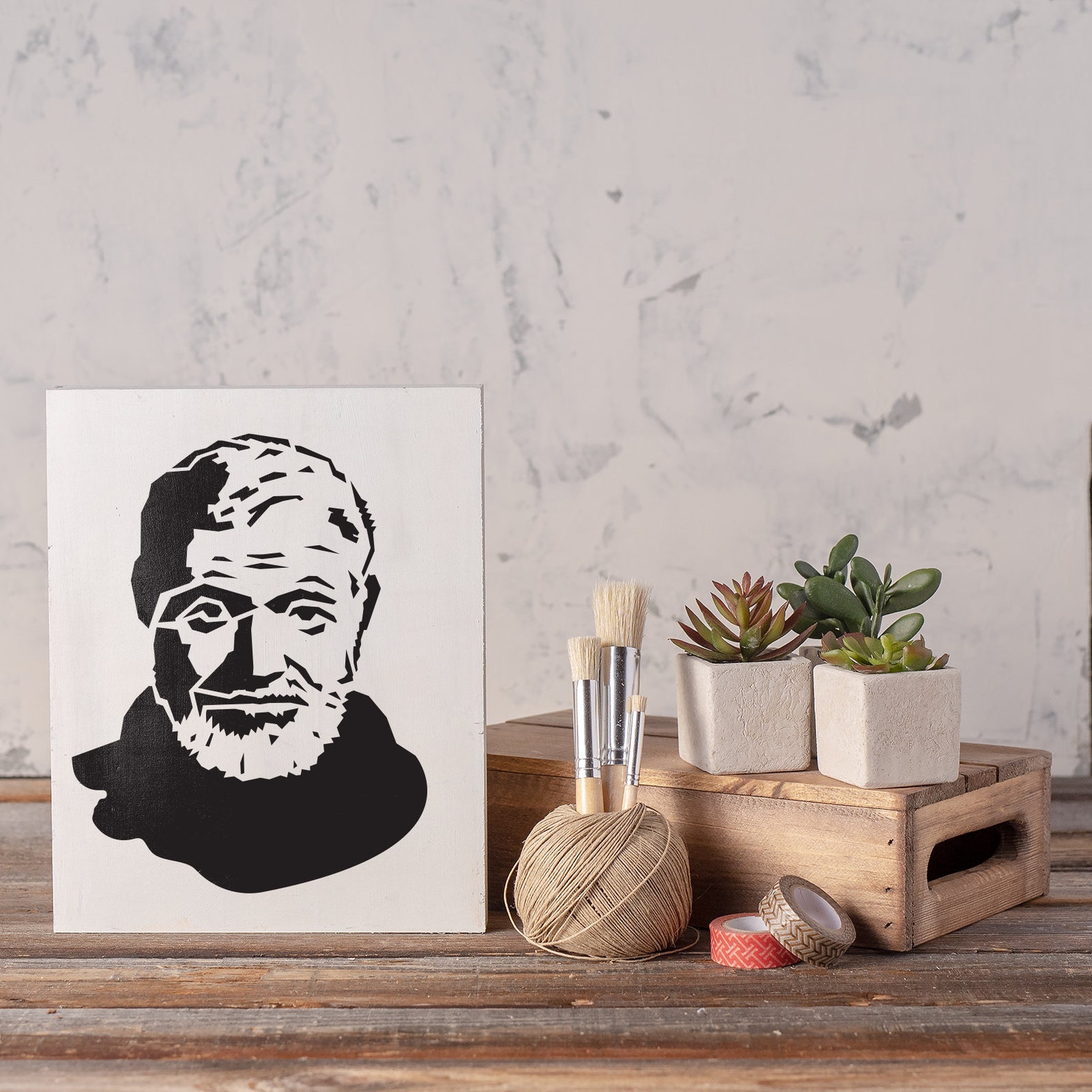 Ernest Hemingway Stencil - Ernest Stencil, Hemingway Stencils, Writer ...