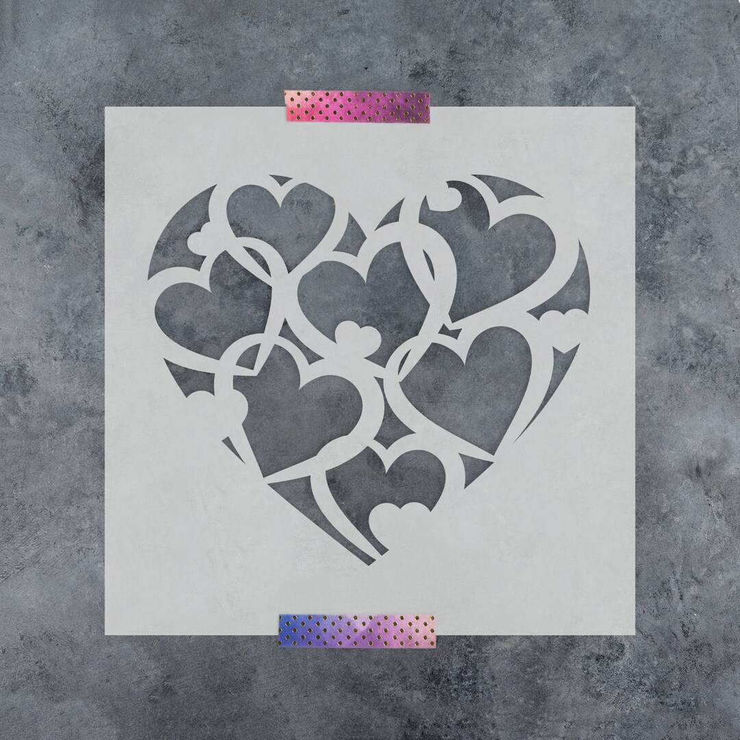 Pattern Heart Stencil - Heart Stencils, Pattern Stencil, Love Stencil ...