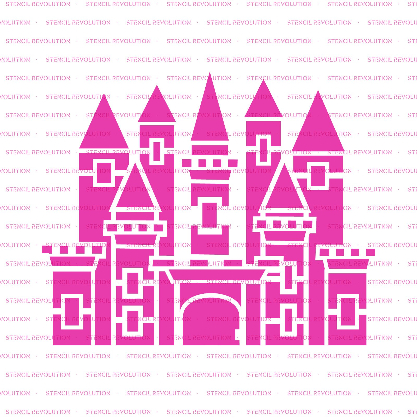Geometric Castle Stencil - Reusable Stencils for Painting - Create DIY ...